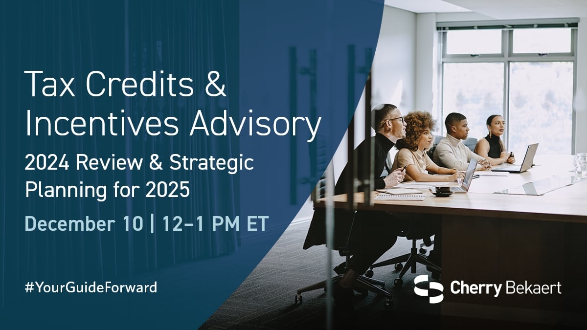 Tax Credits & Incentives: Review and Planning for 2025 | Recording ...