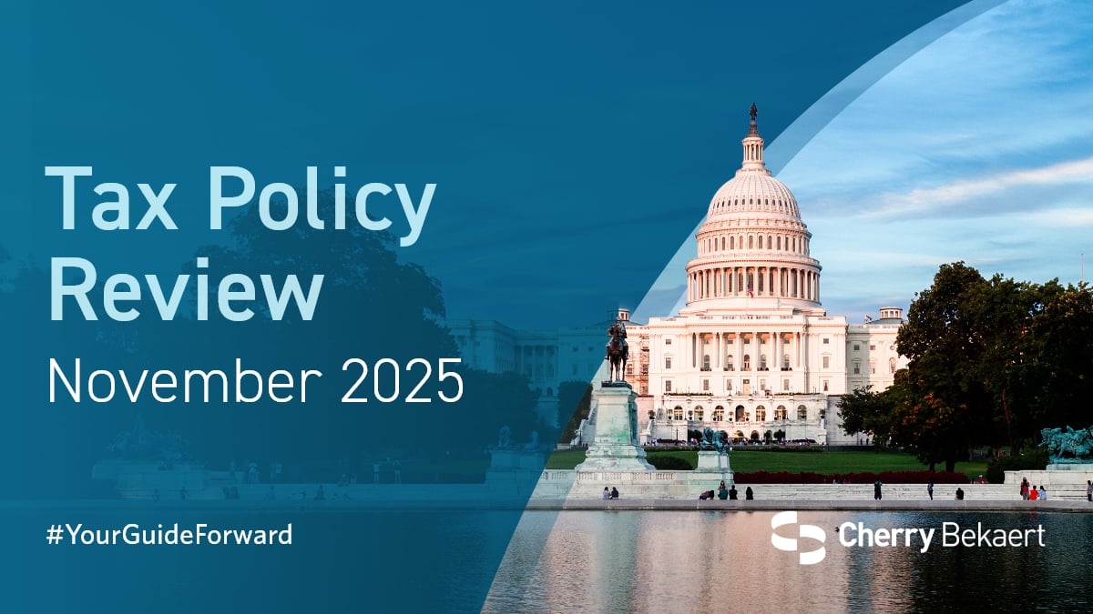 Tax Policy Review: November 2025 | Cherry Bekaert