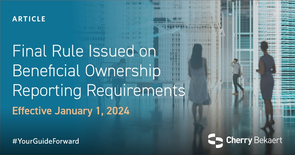 Beneficial Ownership Information Reporting Final Regulations | Cherry ...