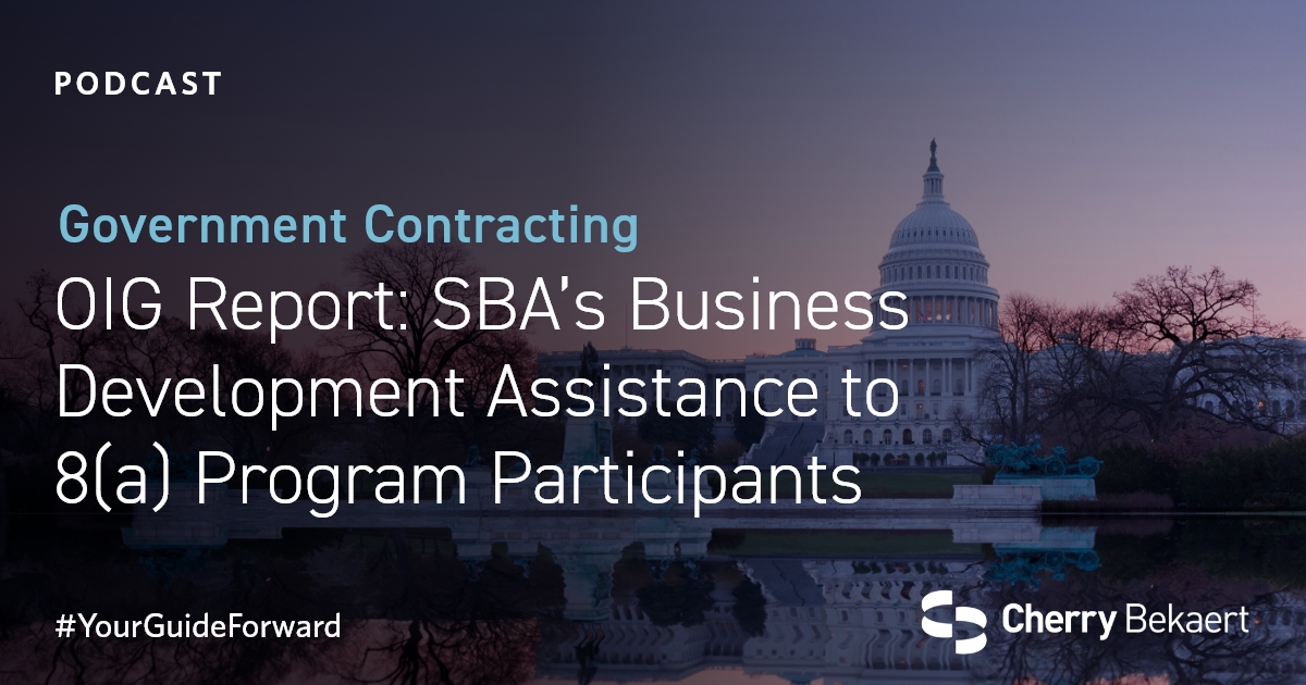 OIG Report: SBA’s Business Development Assistance to 8(a) Program ...