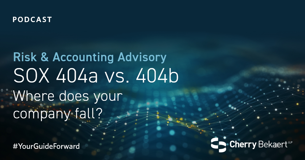 SOX 404A vs 404B: What are the Differences? | Cherry Bekaert